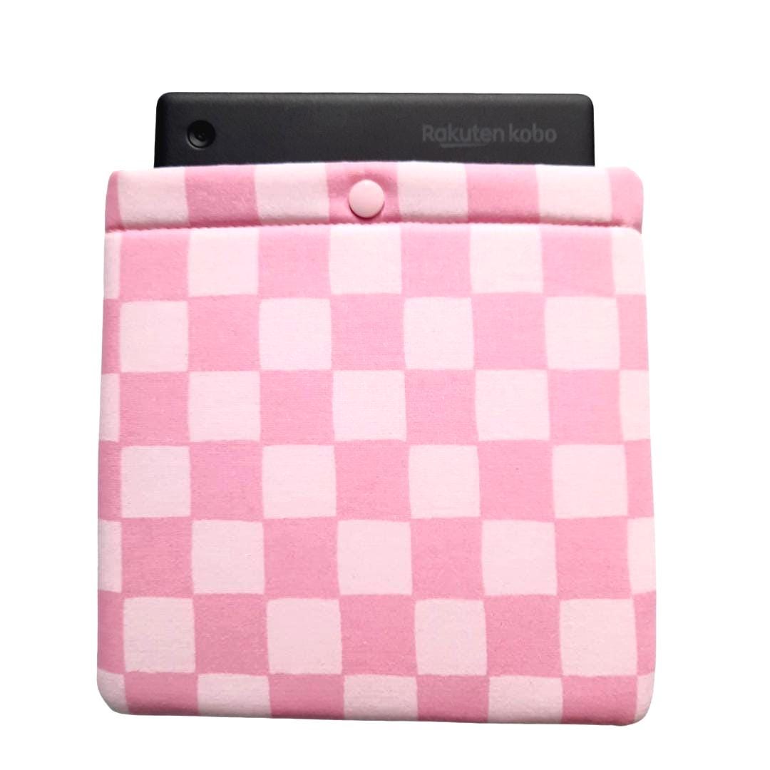 Pink Checkered Kobo Sleeve With Snap, for Kobo Libra 2 , Kobo Libra ...
