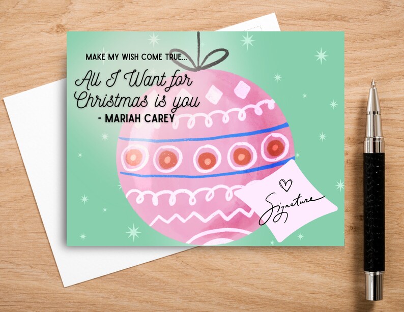 Mariah Carey All I Want for Christmas Card Instant Download Holidays ...