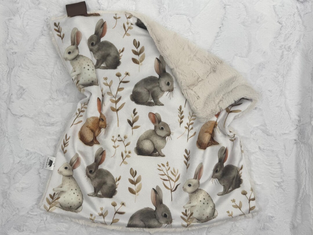 Bunny Rabbit Lovey Rabbit Lovey for Baby Security Blanket Floral Easter ...