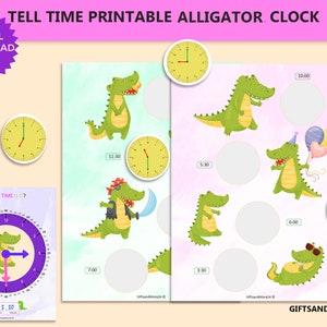 Printable Alligator Clock! Learn to Tell Time - Etsy
