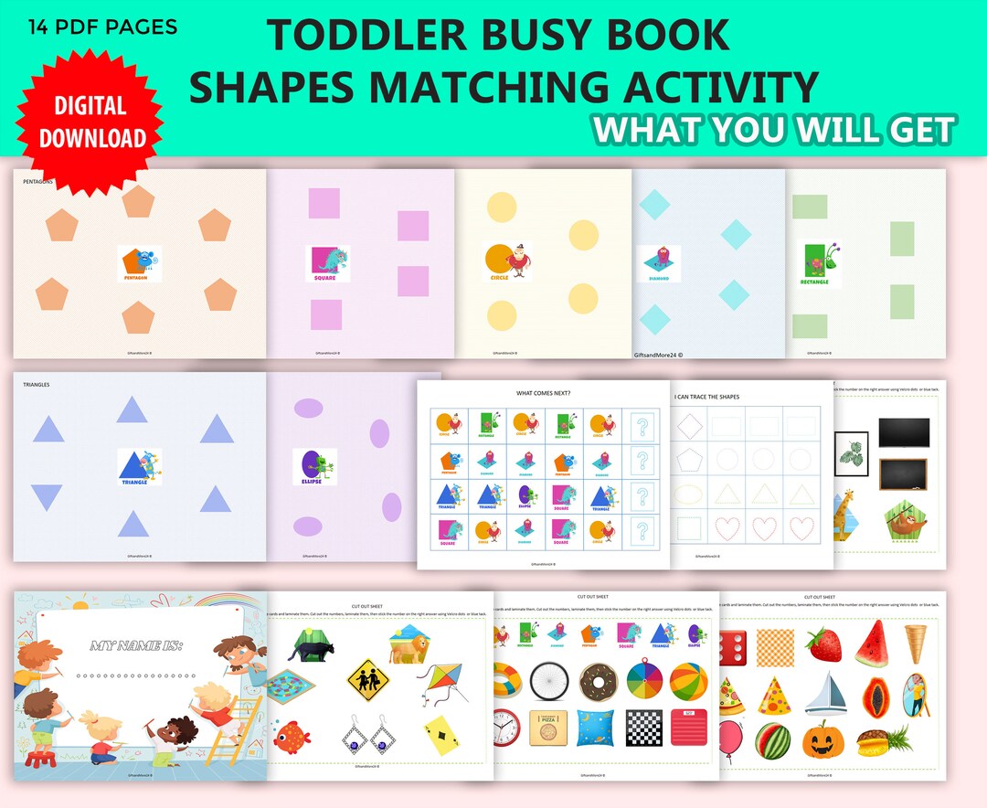 Fun Shapes Busy Book: Learn Colors, Shapes & Patterns (toddlers)! - Etsy