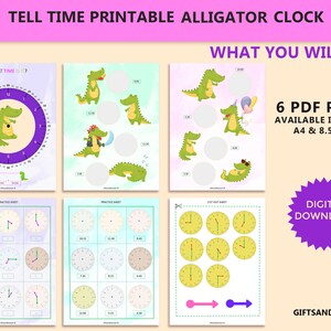 Printable Alligator Clock! Learn to Tell Time - Etsy