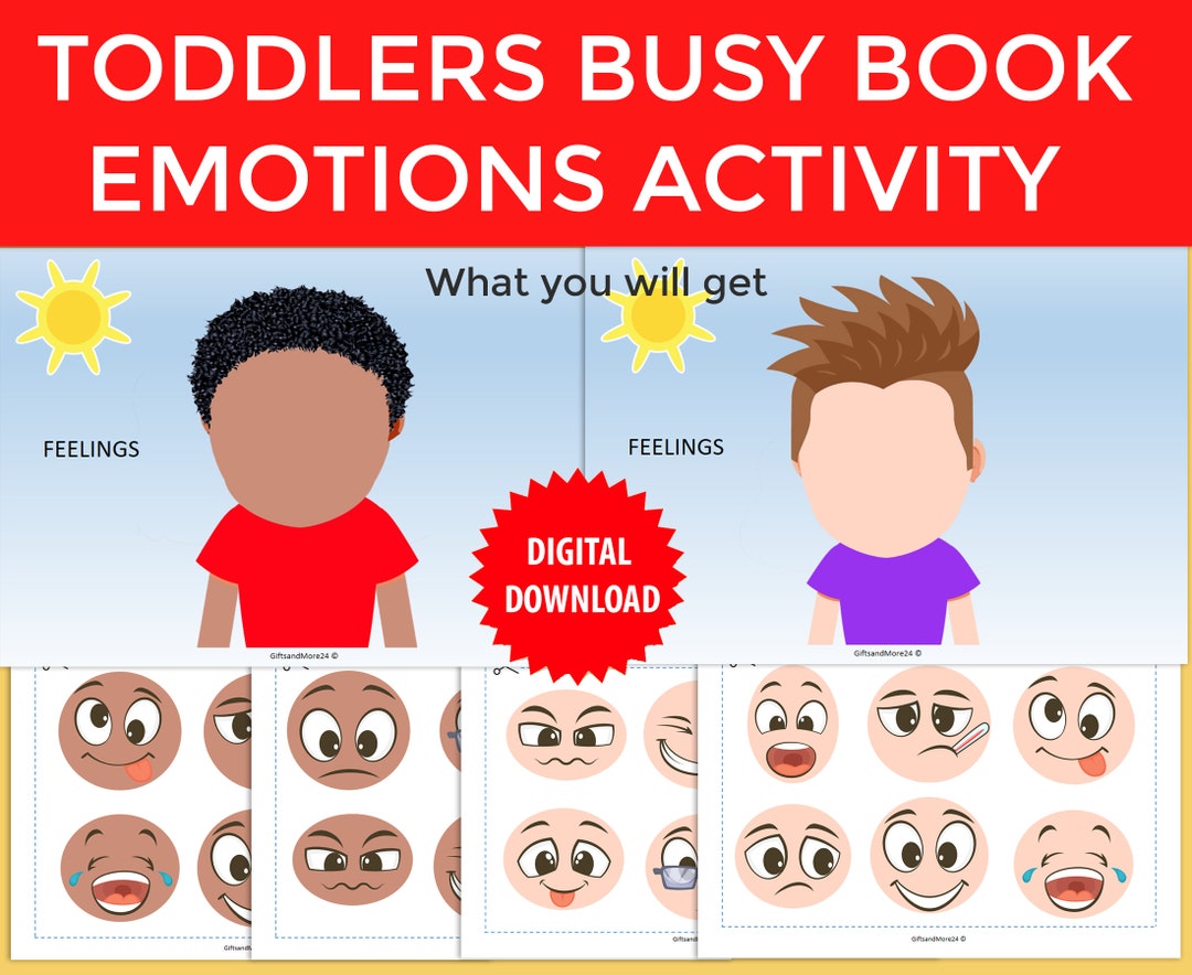My Feelings Busy Book: Fun Matching Game for Toddlers Printable Toddler ...