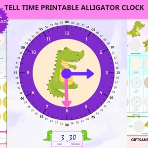 Printable Alligator Clock! Learn to Tell Time - Etsy