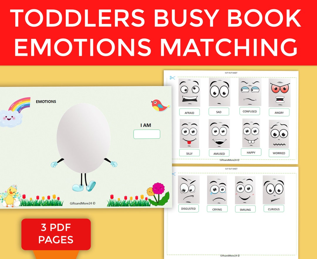 Fun Faces! Match the Emotions Toddler Activity Sheet Printable,learn ...