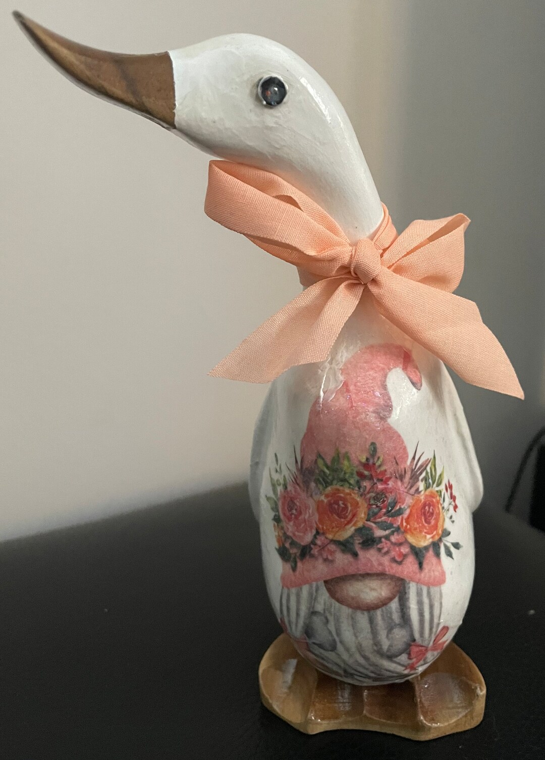 Decorated Wooden Duck, Gonk, Decoupage - Etsy