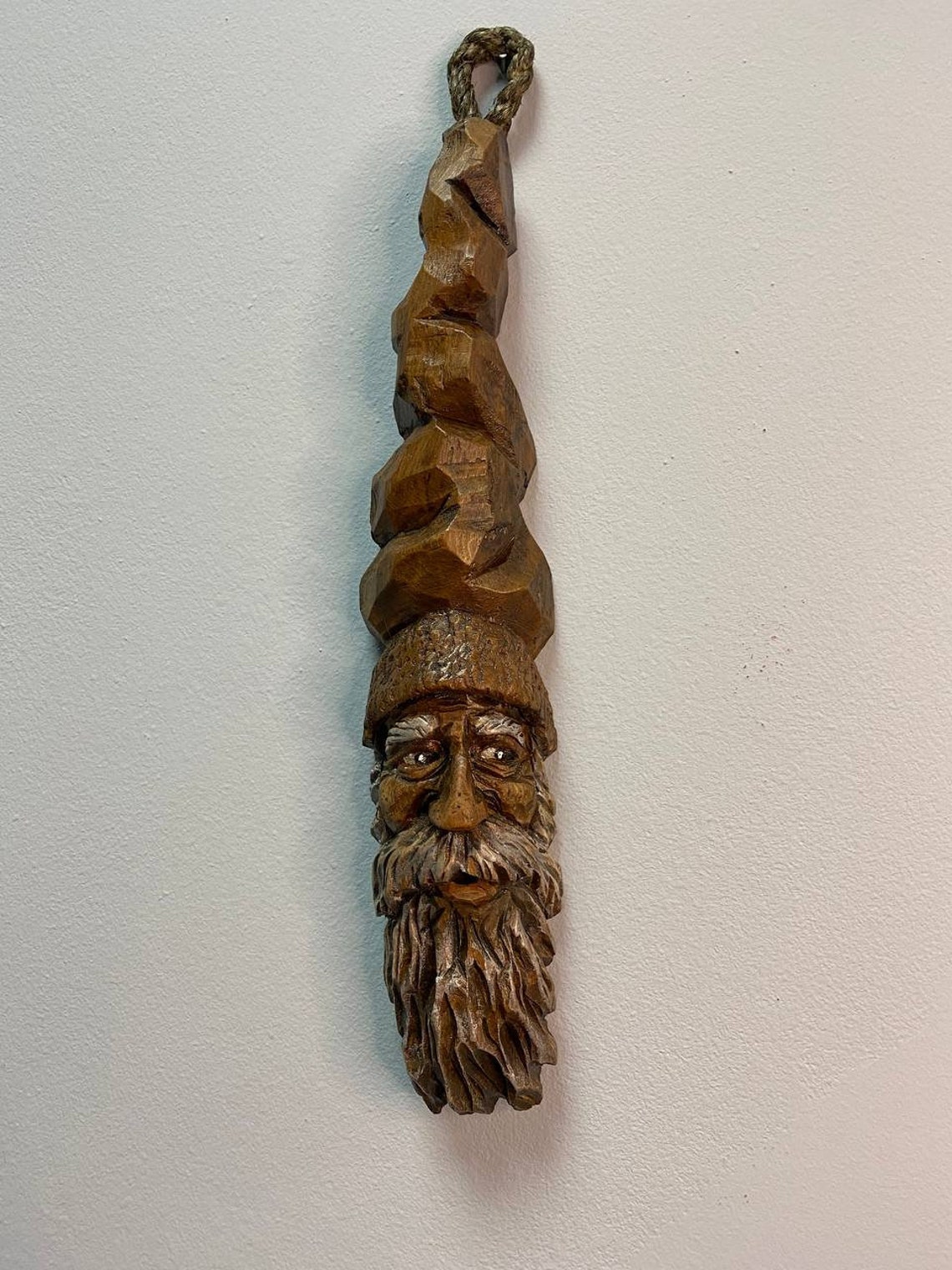 Wood Tree Spirit Face Carving Sculpture Small Wall Hanging - Etsy
