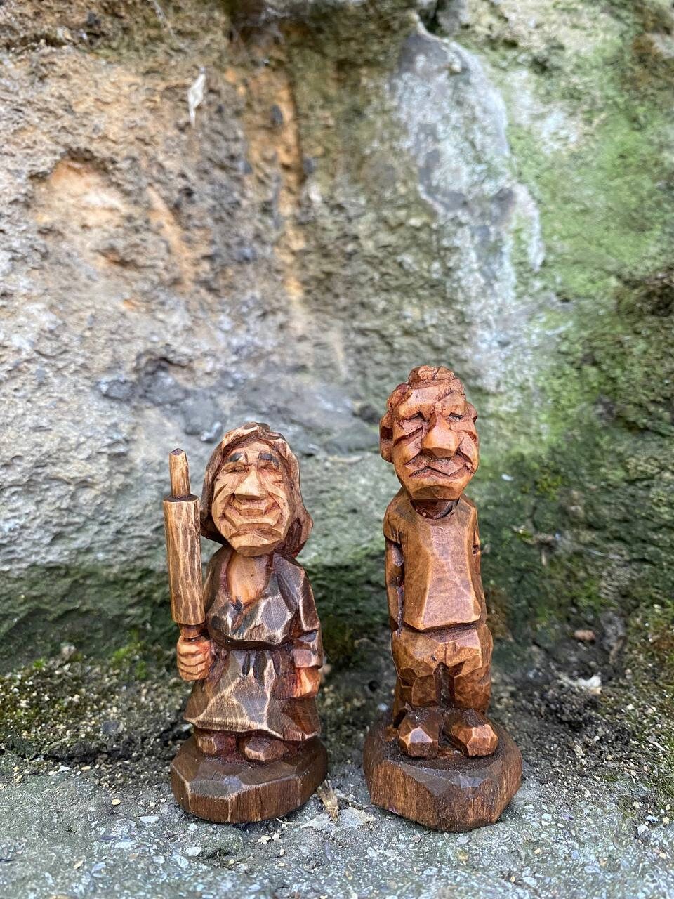 Family Couple Wood Carving Rustic Home Decor Hand Made Gift - Etsy