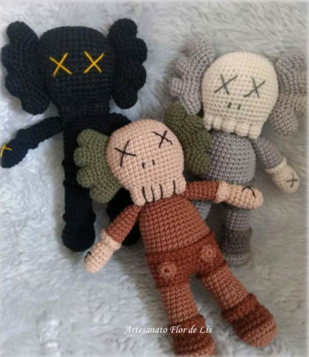 Amigurumi Crochet Pattern Kaws Model DIY - Etsy