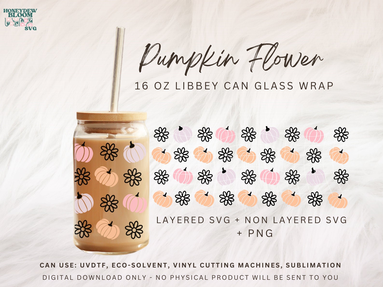 Pumpkin Libbey Glass Svg 16oz Glass Can Wrap Pumpkin Glass - Etsy