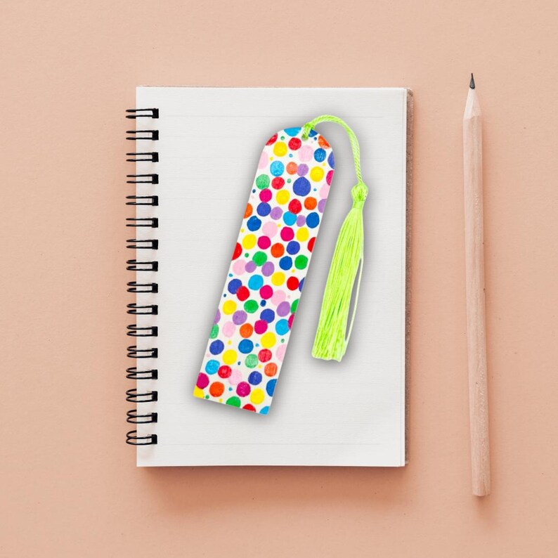 Wooden Bookmark - Colourful Polka Dots - Etsy