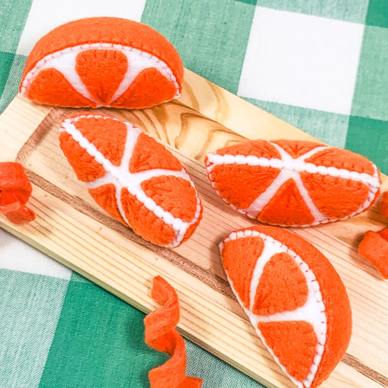 Felt Orange Slices - Pretend Play Food Fruit - Toddler and Preschool ...