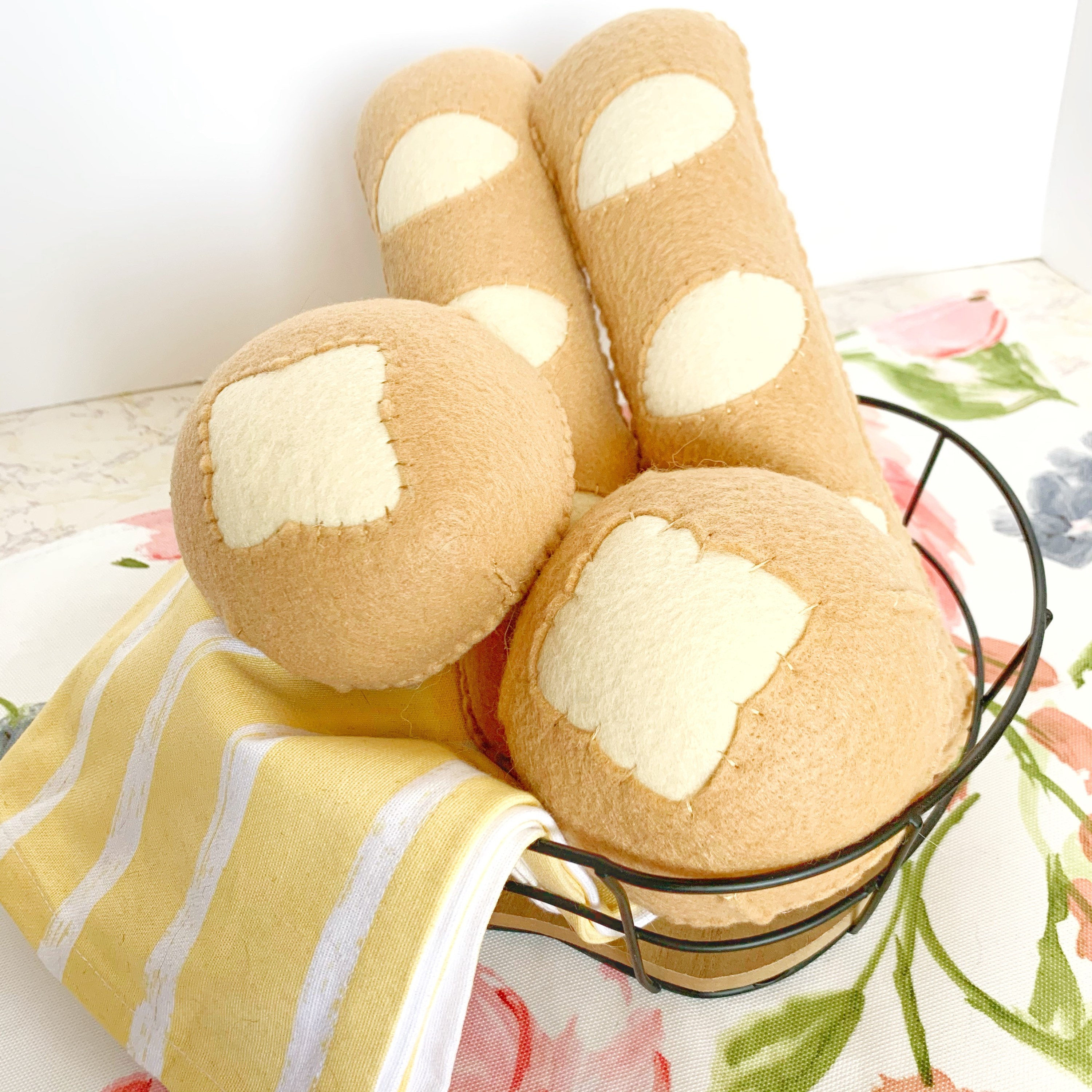Childrens Felt Baguette Plush Toy Pretend Food for Play Kitchen ...