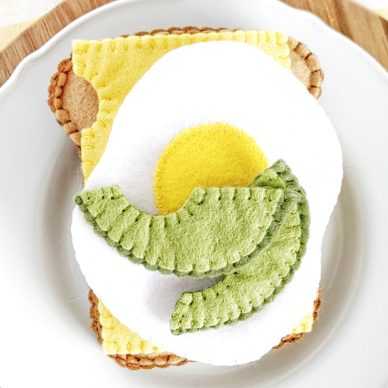 Felt Avocado Toast Pretend Play Food - Toddler and Preschool Plush Toys ...