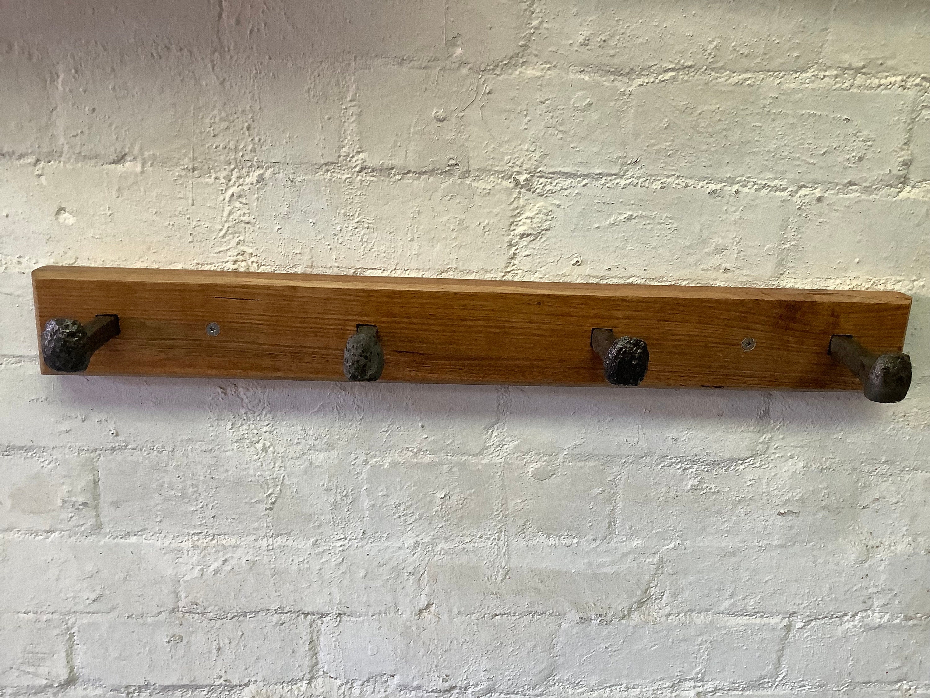 Railway Spike Timber Coat Rack - Etsy