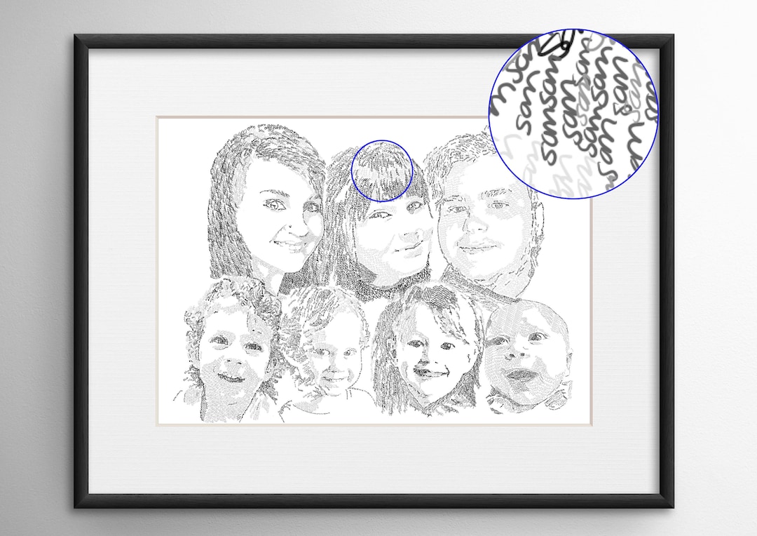 Custom Word Art Portraits - Digital Sketches Made Using Your Choice of ...