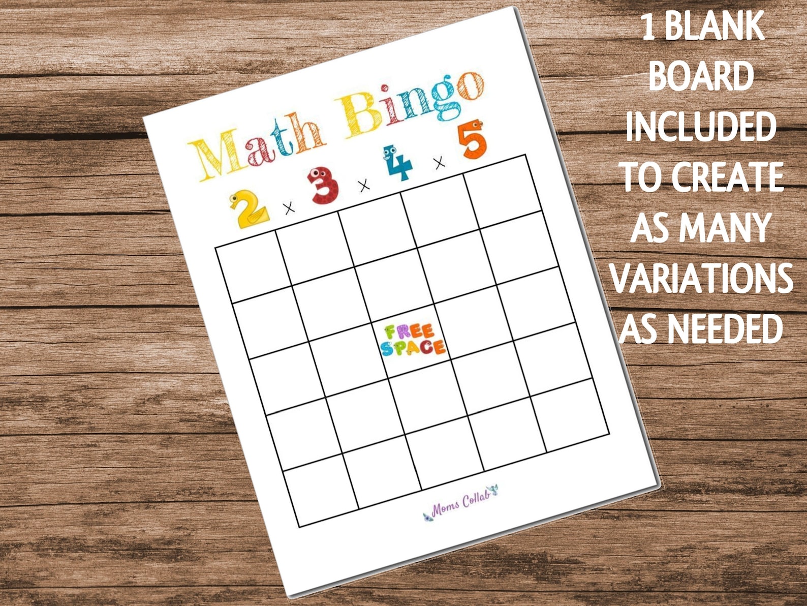 Math Bingo - 2, 3, 4, and 5 Multiplication Learning Game Printable ...