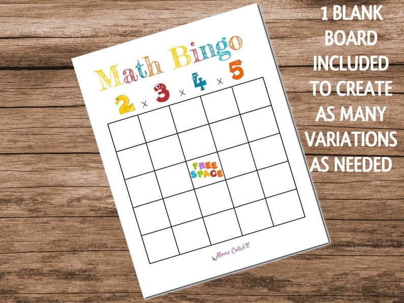 Math Bingo - 2, 3, 4, and 5 Multiplication Learning Game Printable ...