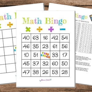 Math Bingo Order of Operations Learning Game Printable - Etsy