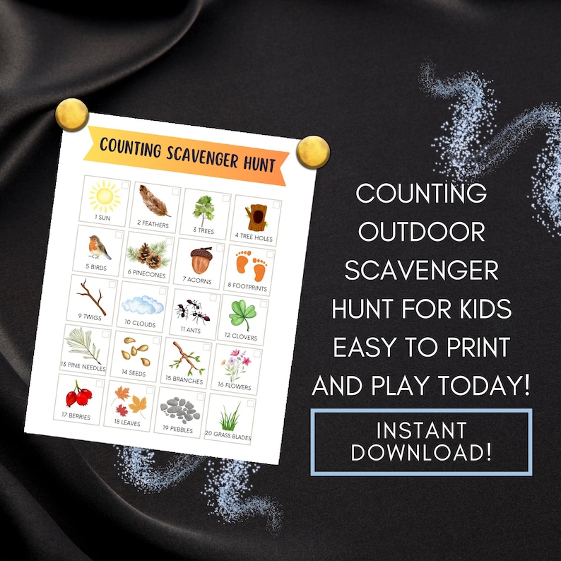 Nature Counting Scavenger Hunt for Kids Printable – Preschool & Toddler ...