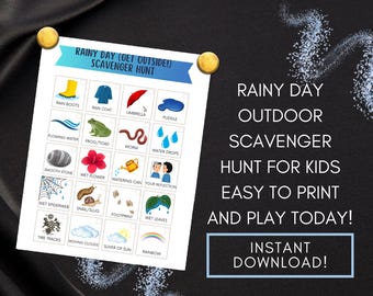 Rainy Day Scavenger Hunt for Kids Printable – Outdoor Weather Activity ...