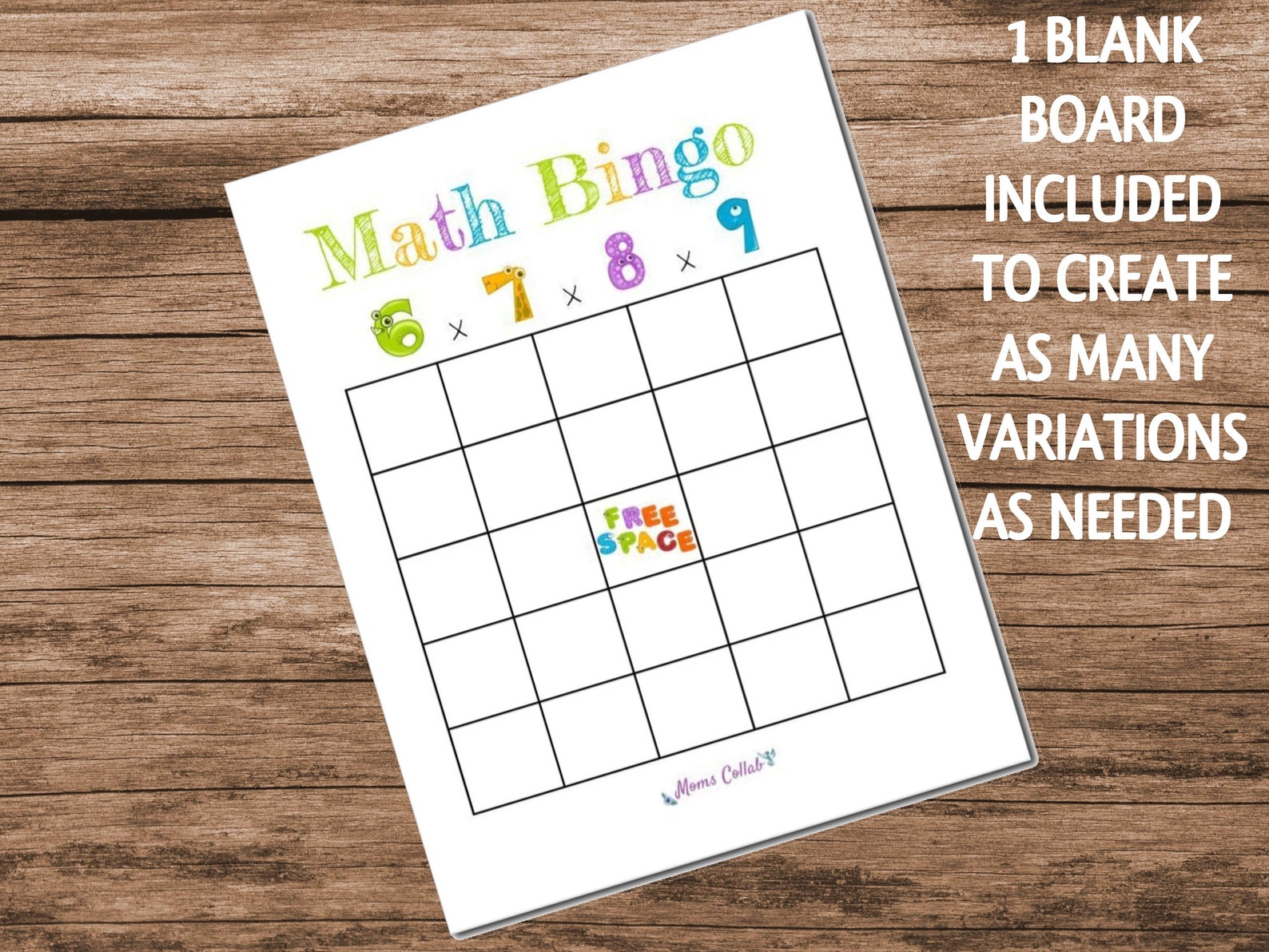 Math Bingo - 6, 7, 8, and 9 Multiplication Learning Game Printable ...