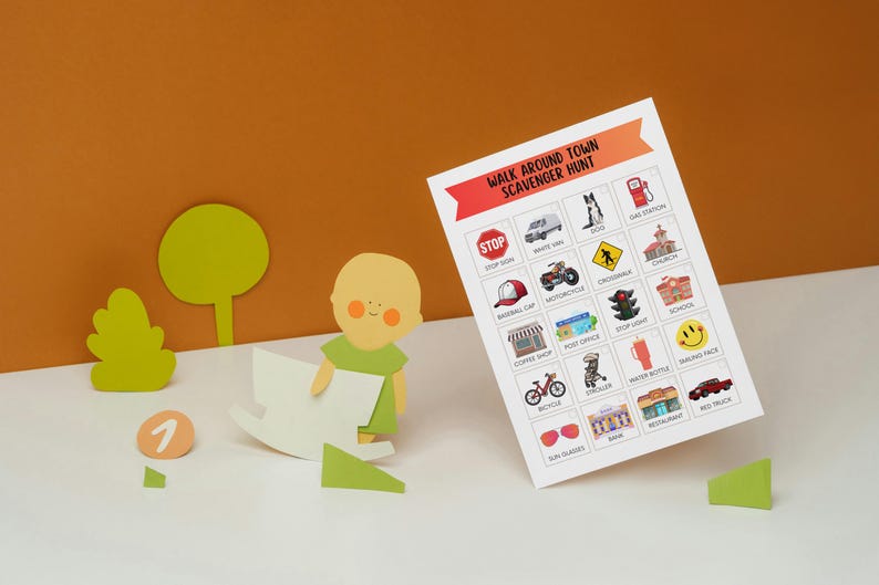 Town Scavenger Hunt for Kids Printable – Walk Around the Neighborhood ...