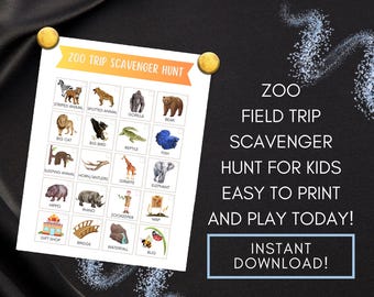 Zoo Scavenger Hunt for Kids Printable – Animal Adventure Game for Zoo ...