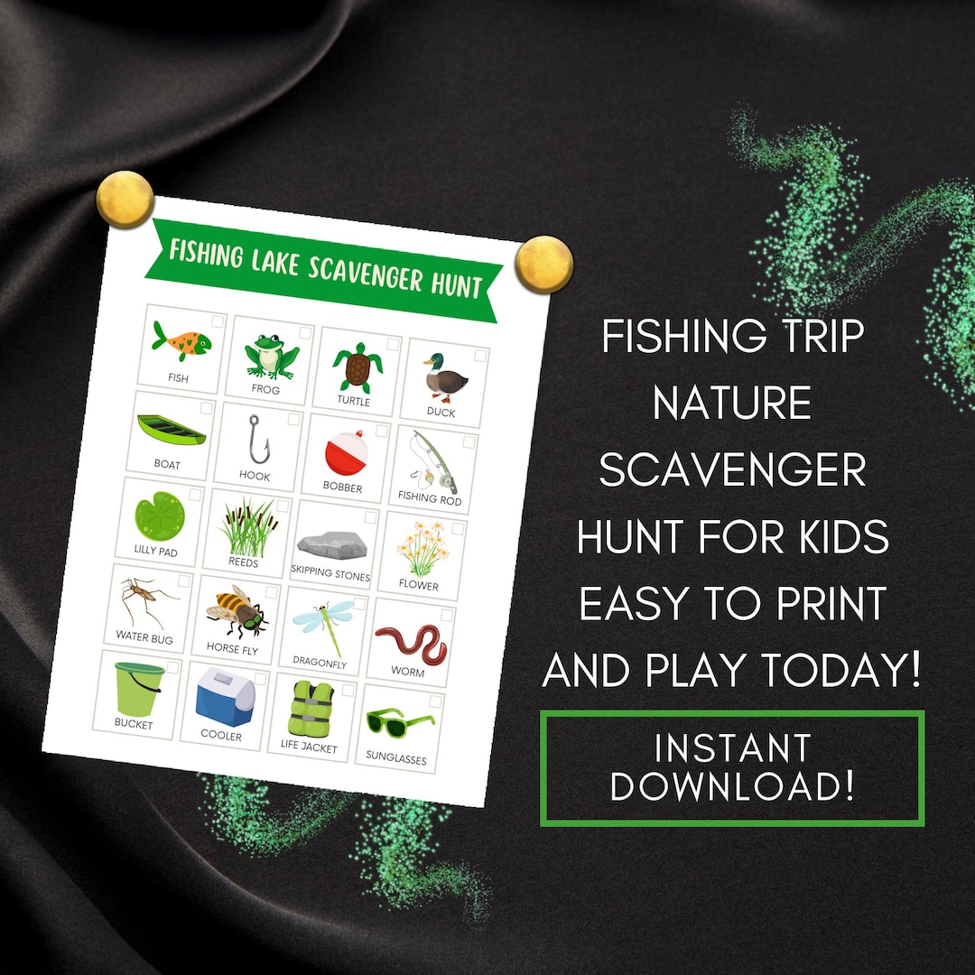 Fishing Trip Scavenger Hunt for Kids Printable – Lake & Pond Nature ...