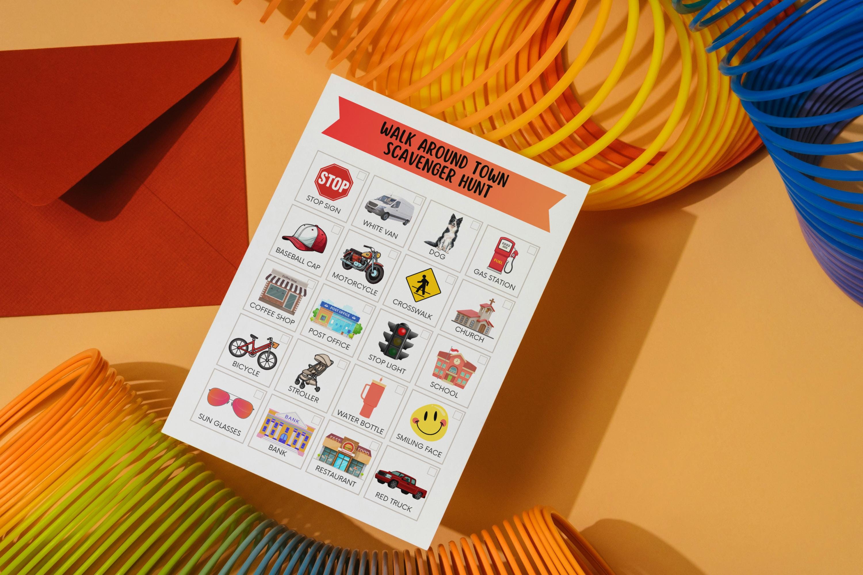 Town Scavenger Hunt for Kids Printable – Walk Around the Neighborhood ...