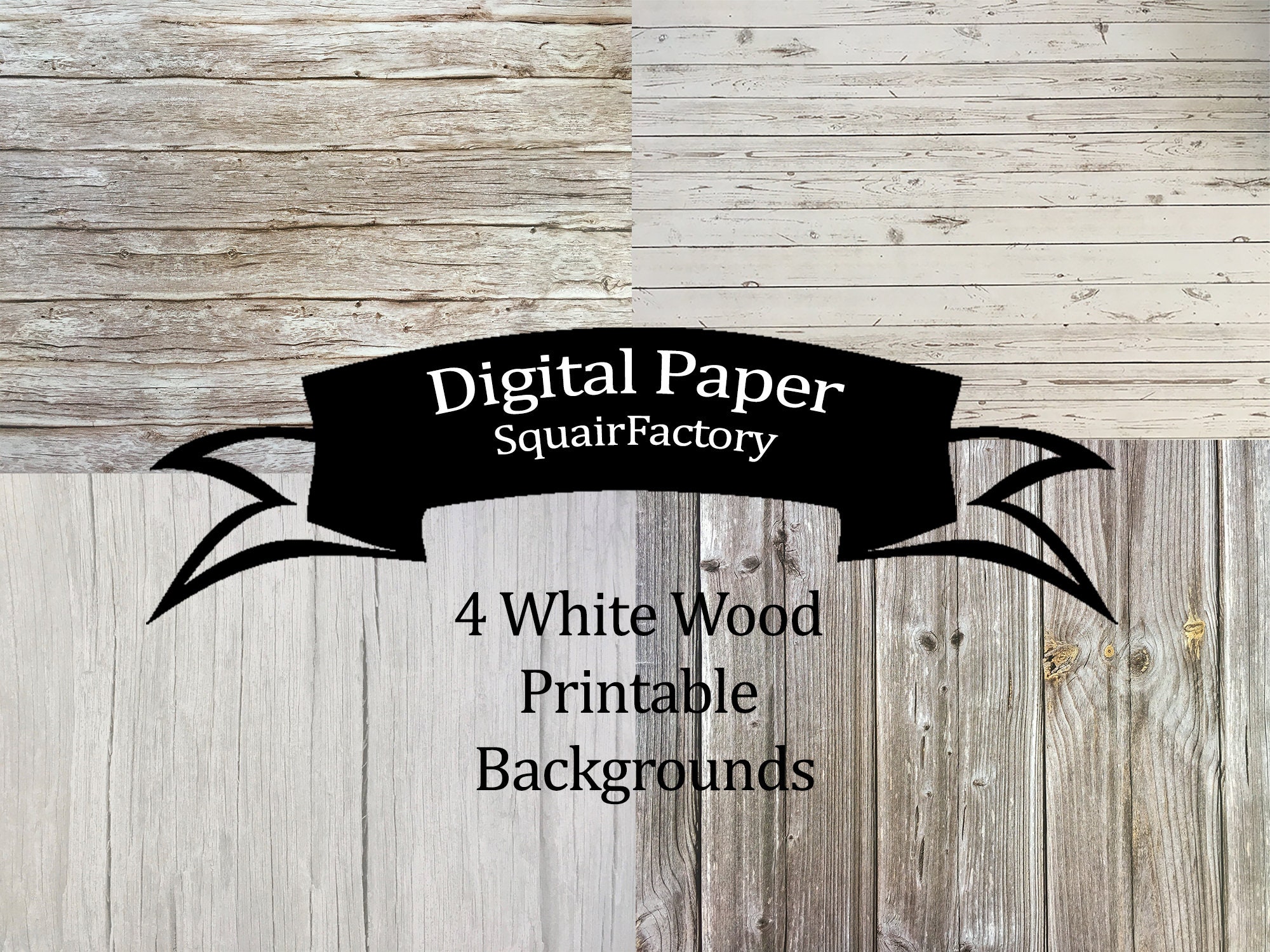 WOOD DIGITAL PAPER Pack. White Wood, Digital Backdrop. Scrapbook Art ...