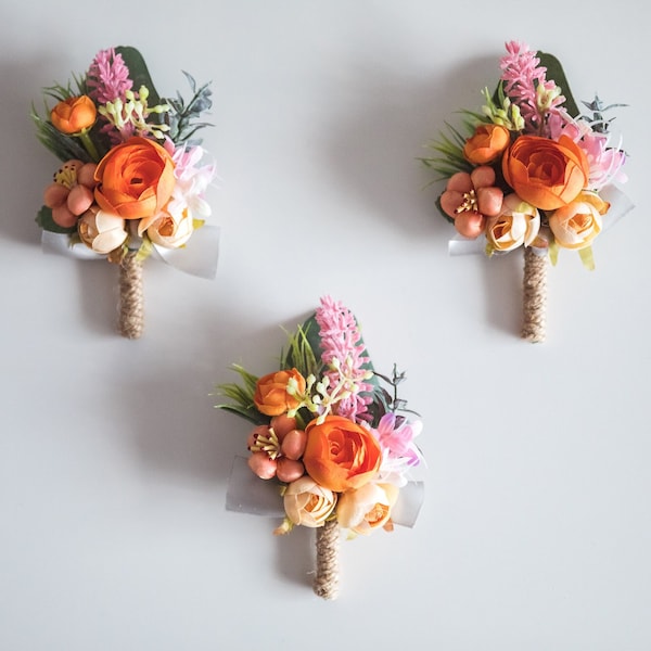 Orange Boutonniere - Etsy