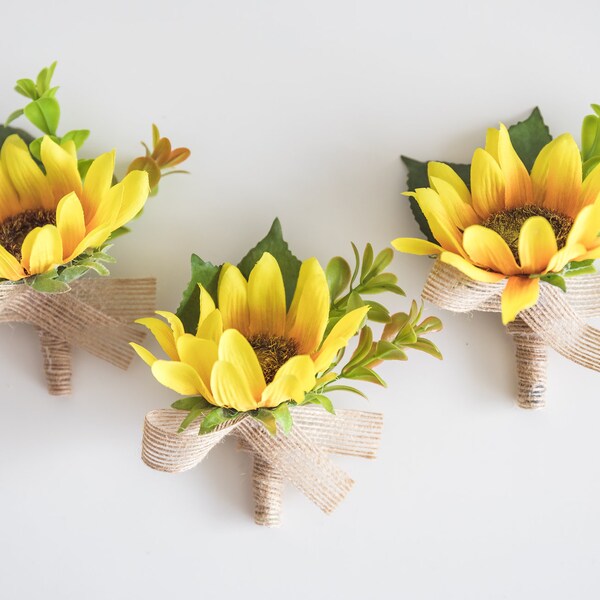 Sunflower Boutonniere - Etsy