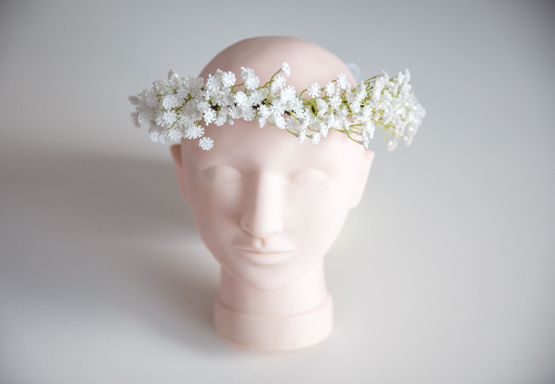 Baby’s Breath Flower Crown, Floral Crown Bride, White Flower Crown ...
