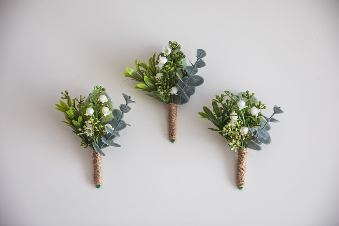 Buttonhole Boutonniere Artificial Buttonhole Greenery - Etsy