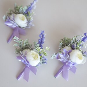 Lavender Boutonniere for Men, Lavender Buttonhole, Artificial ...