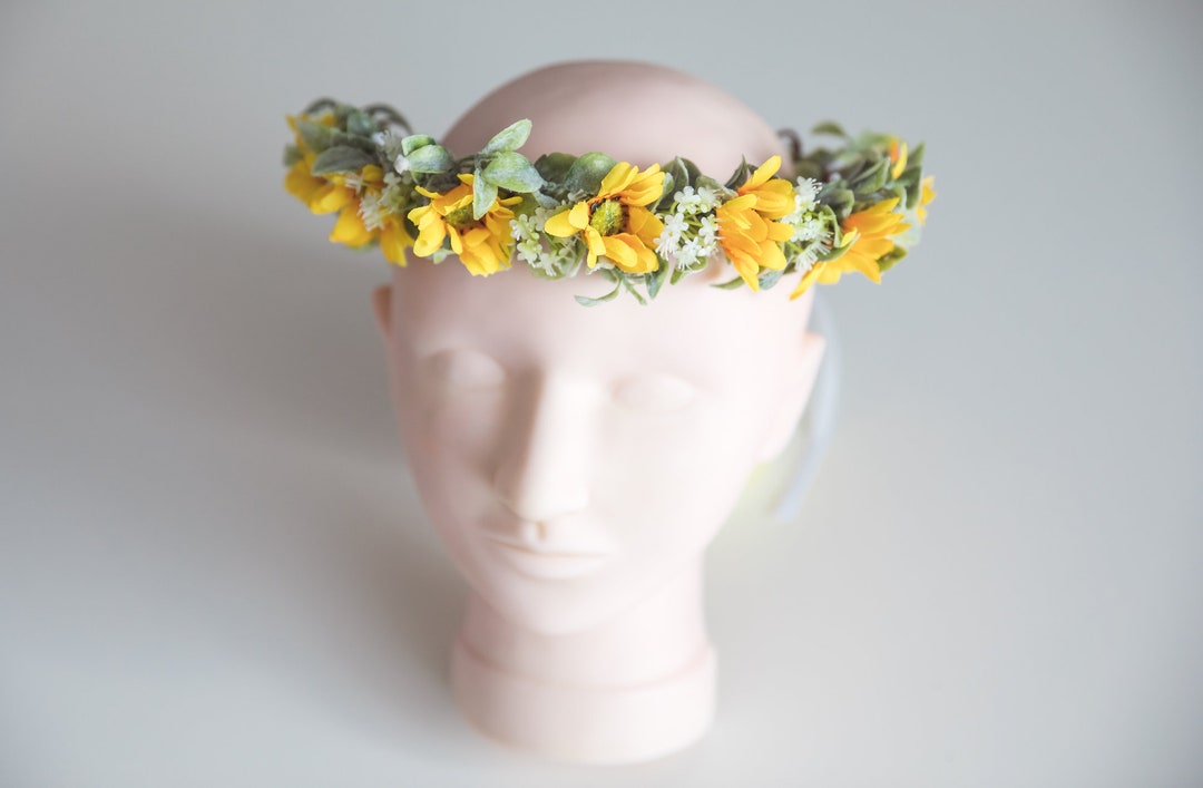 Flower Head Crown, Flower Crown, Floral Crown Bride, White Flower Crown ...