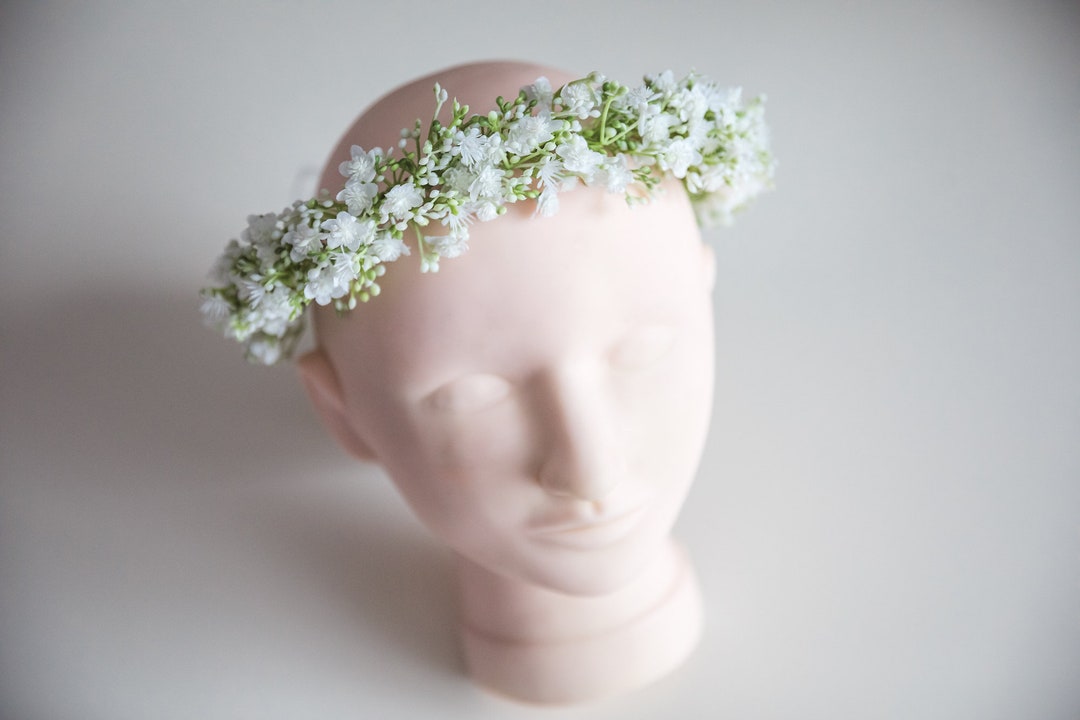 Baby’s Breath Flower Crown, First Communion Crown, Floral Crown Bridal ...