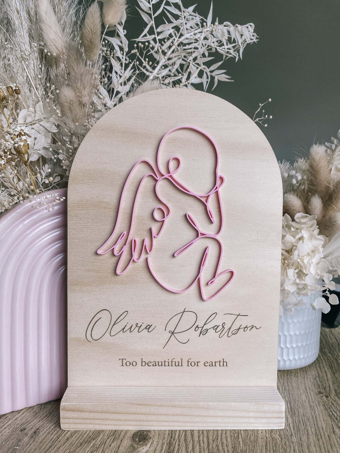 Acrylic Line Art Baby Memorial Plaque - Etsy