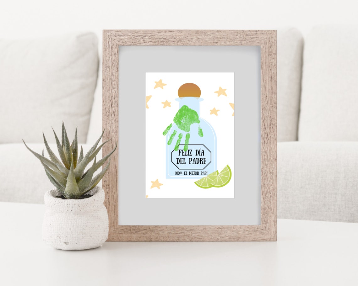 Father's Day Spanish Handprint, Tarjeta De Feliz Dia Del Padre Papi ...
