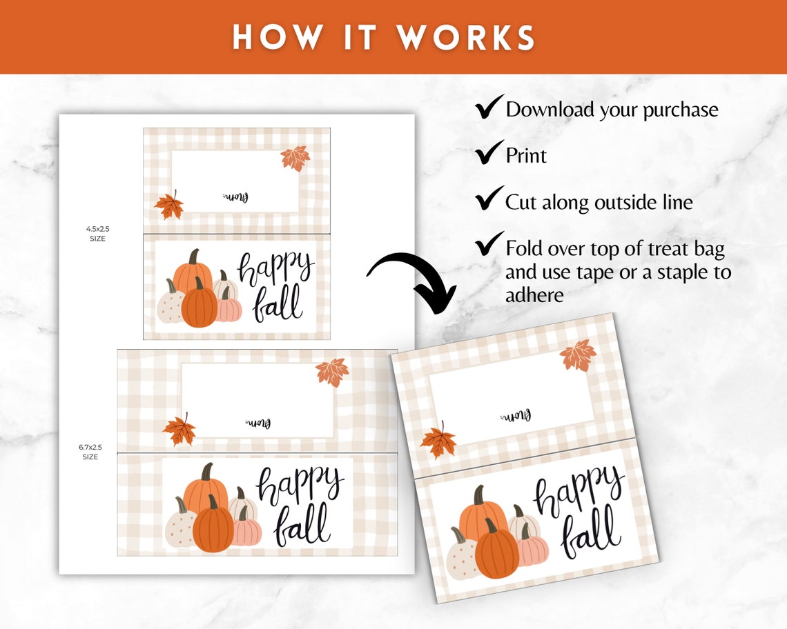 Printable Fall Cookie Tag, Happy Fall Treat Bag Topper, Friendsgiving ...