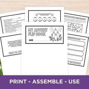 Advent Calendar Kids Flip Book, Advent Bible Craft, Christmas Coloring ...