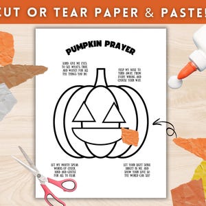 Torn Paper Pumpkin Prayer, Christian Halloween Sunday School Craft ...