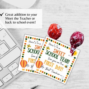 Editable Meet the Teacher Pop Tag, Back to School Lollipop Tag, First ...