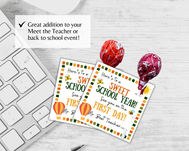 Editable Meet the Teacher Pop Tag, Back to School Lollipop Tag, First ...
