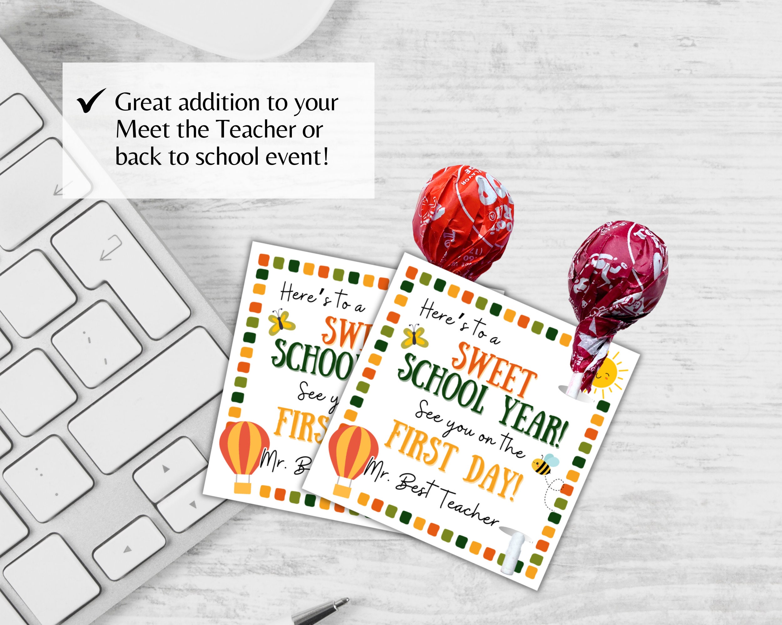 Editable Meet the Teacher Blow Pop Tag, Back to School Lollipop Tag ...