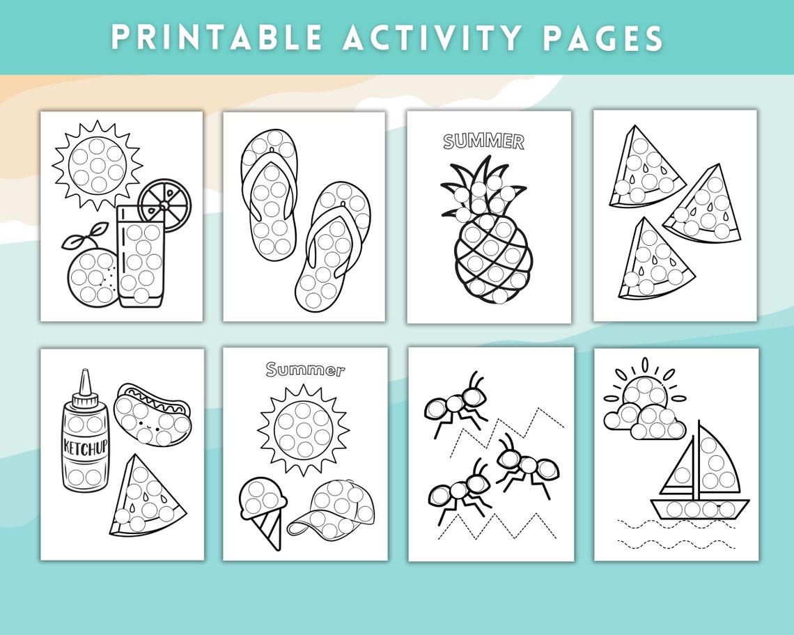 Summer Dot Marker Activities, Dot Marker Coloring Sheets, Dot Marker ...