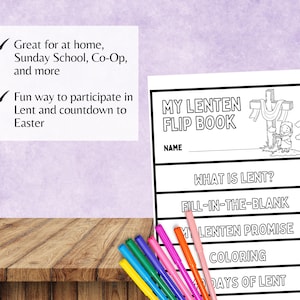 Lent Activity Kids Flip Book, Lent Coloring Pages, Lenten Sunday School ...