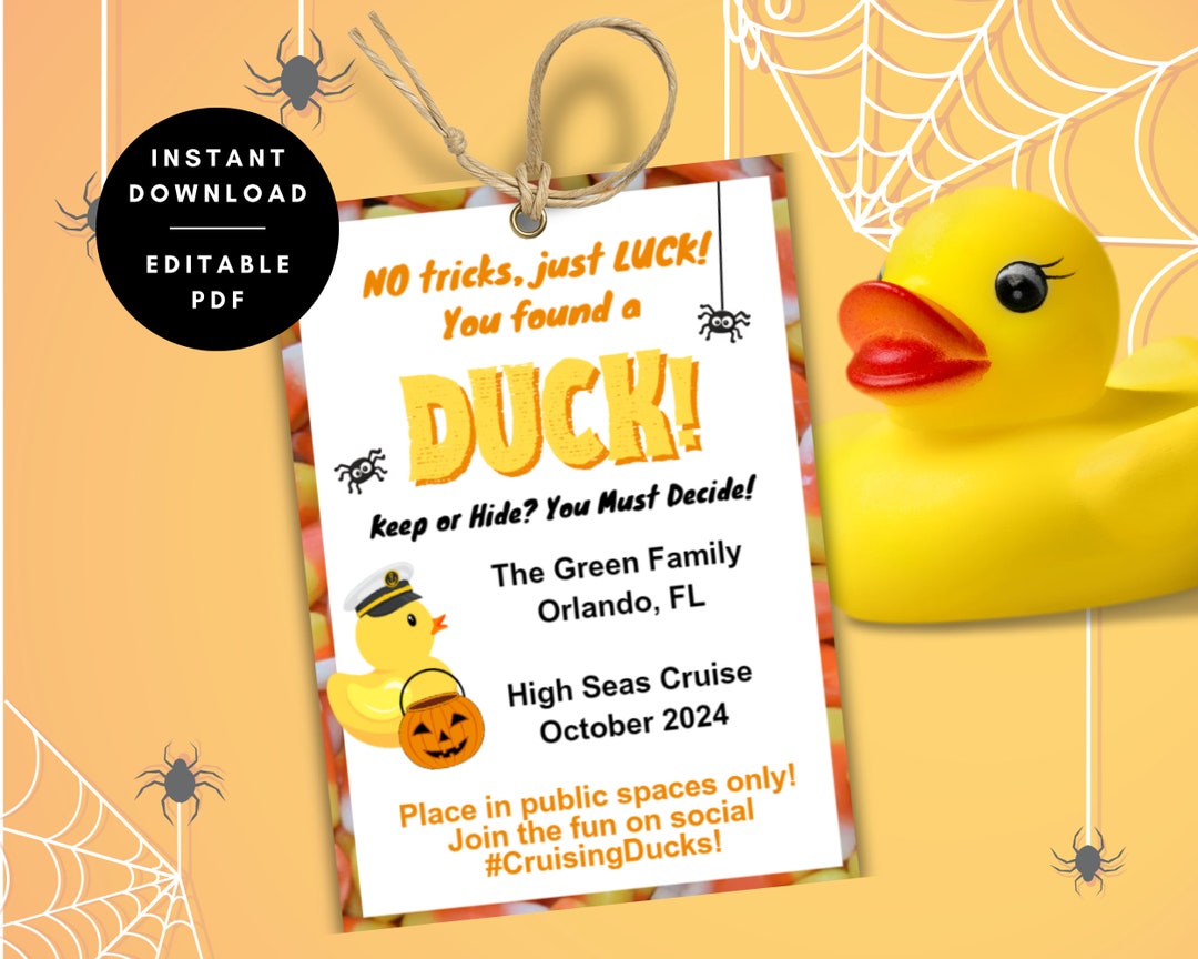 Halloween Cruise Ducks Tags, Cruising Ducks for Hiding Tag Halloween ...
