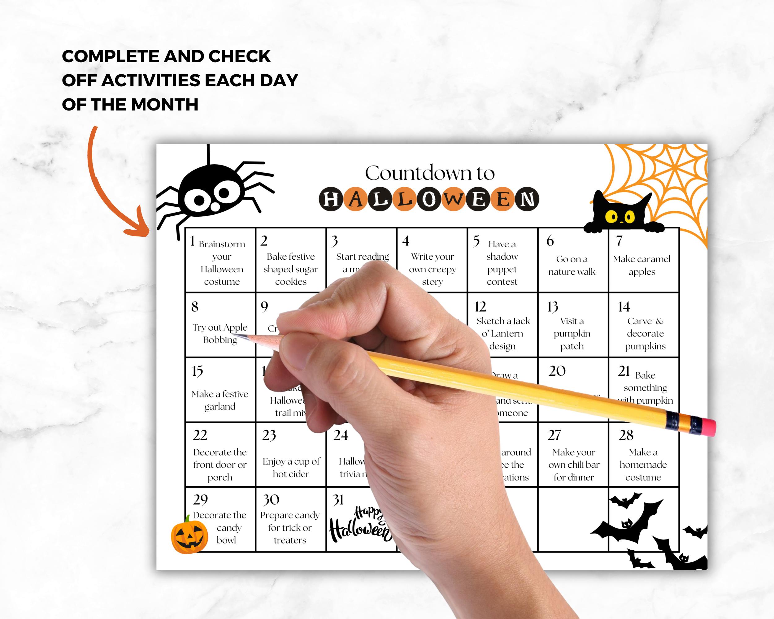 Halloween Countdown, Halloween Advent Calendar, Kids Advent Calendar ...